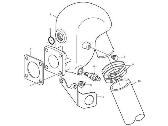 FYB Marine. Volvo Penta D1 and D2 Series High Riser Exhaust Elbow, Part ...