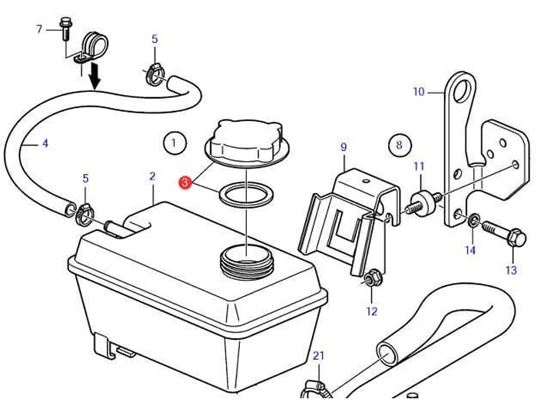 FYB Marine. Volvo Penta expansion tank cap, part number 1674083