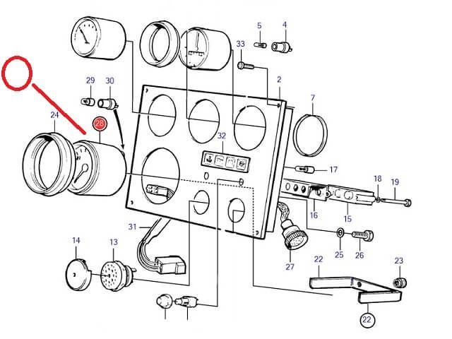 FYB Marine. Volvo Penta 85mm 4000 RPM Tacho, Part Number 23715874