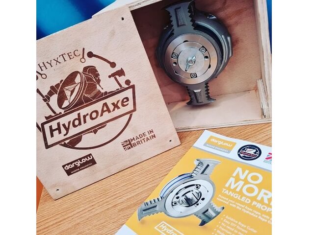 FYB Marine. HydroAxe 2-blade rope cutter for a Volvo Penta 120 and MS25 ...